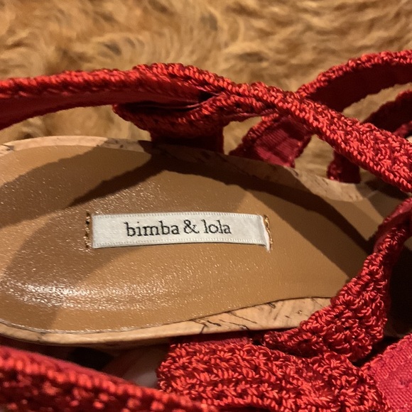 Bimba Y Lola | Shoes | Bimba Y Lola Red Woven Heels | Poshmark